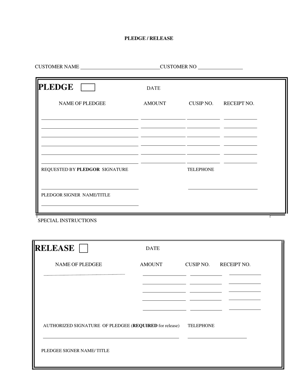 Illinois Pledge/Release - Title Insurance Download Fillable PDF ...