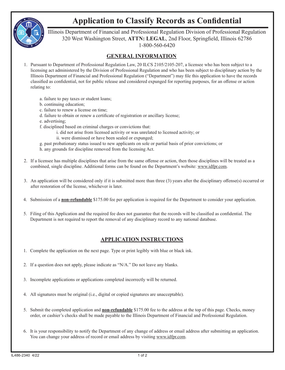 Form IL486-2340 - Fill Out, Sign Online and Download Fillable PDF ...