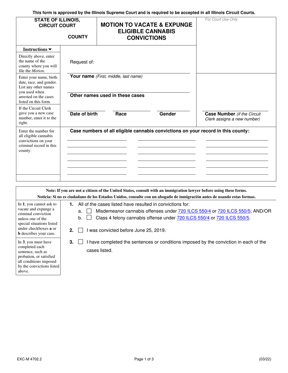 Form EXC-M4702.2 - Fill Out, Sign Online and Download Fillable PDF ...