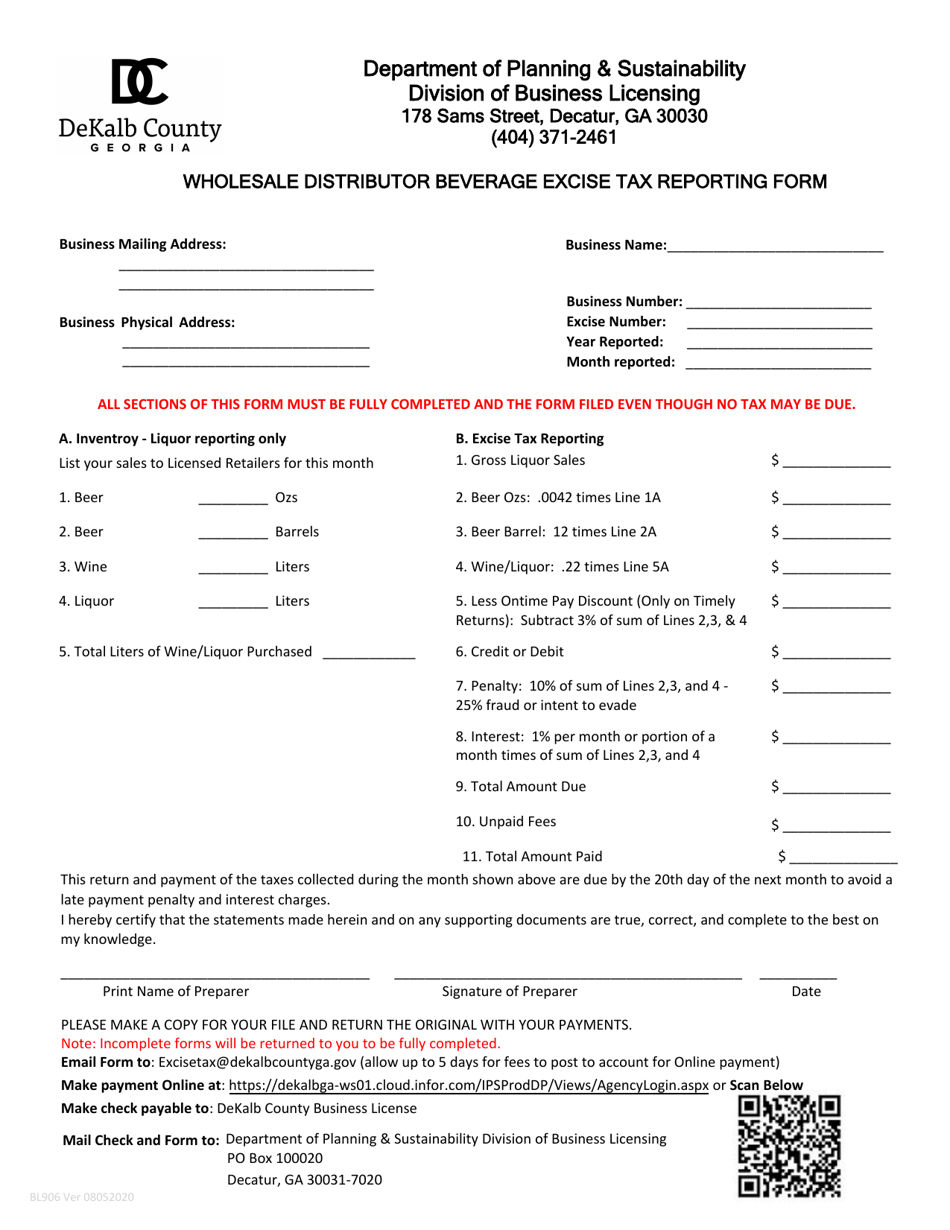 Form BL906 - Fill Out, Sign Online and Download Fillable PDF, DeKalb ...