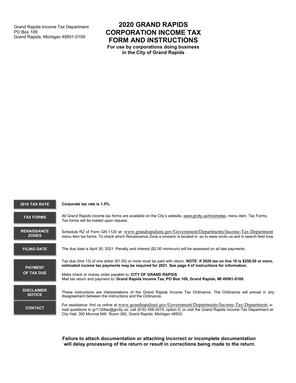 Form GR-1120 - 2020 - Fill Out, Sign Online and Download Printable PDF ...