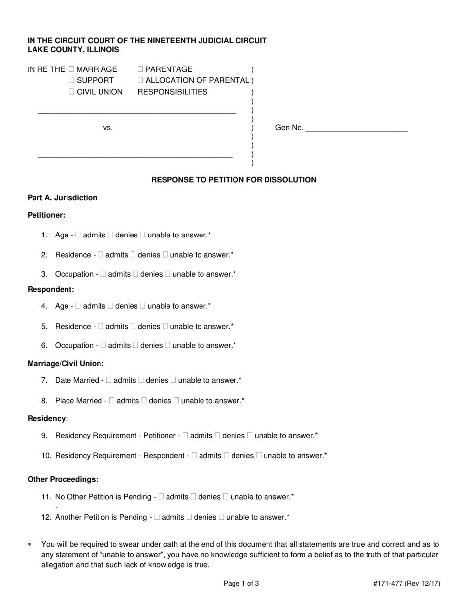 Form 171-477 - Fill Out, Sign Online and Download Fillable PDF, Lake ...