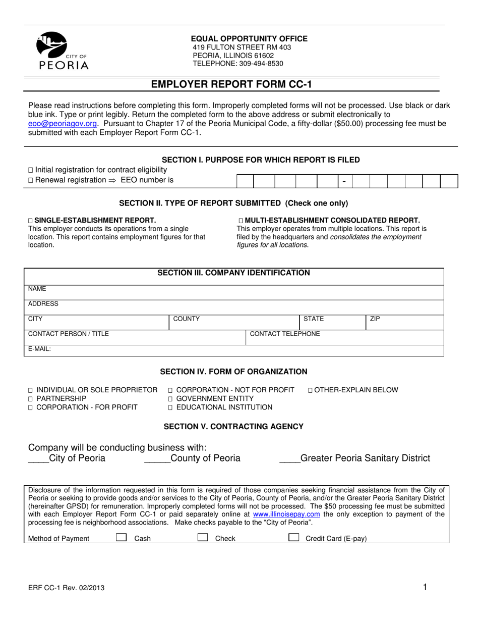 Form CC-1 - Fill Out, Sign Online and Download Printable PDF, City of ...