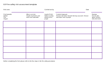 Fire Safety Risk Assessment Template Download Printable PDF ...