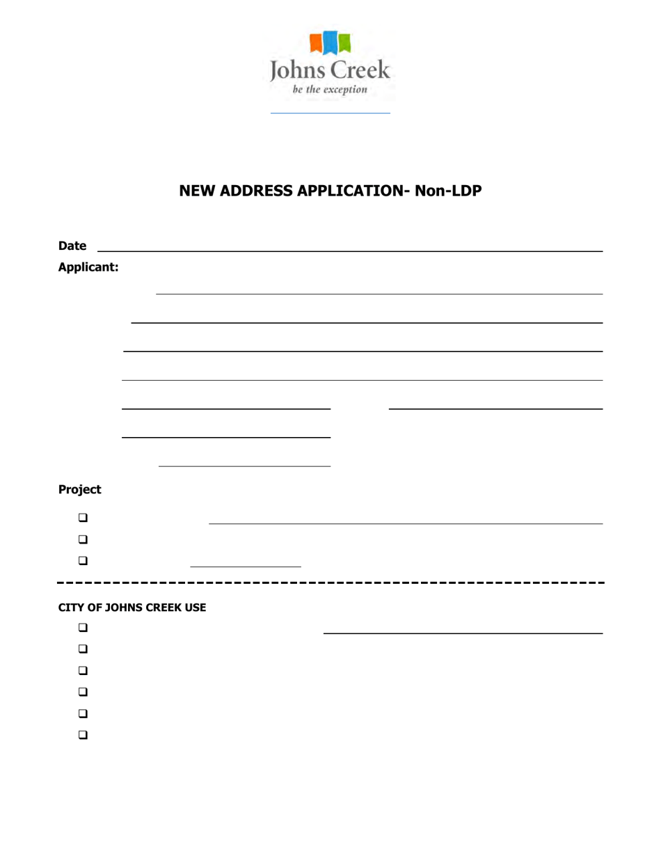 City of Johns Creek, Georgia (United States) New Address Application ...