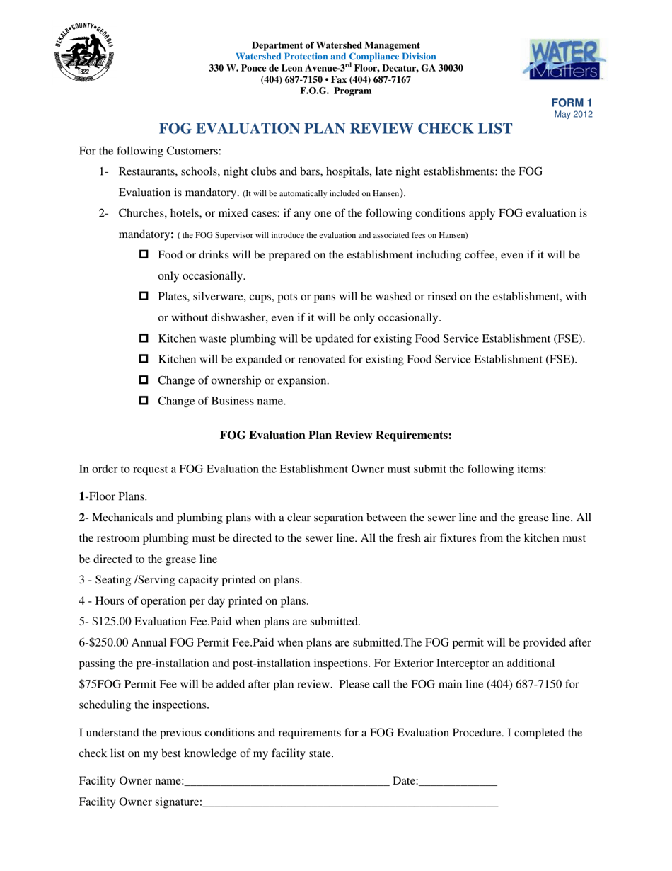 Form 1 - Fill Out, Sign Online and Download Printable PDF, DeKalb ...