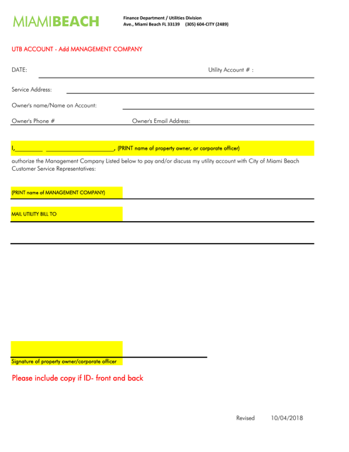 Finance Department - City of Miami Beach, Florida Forms PDF templates ...