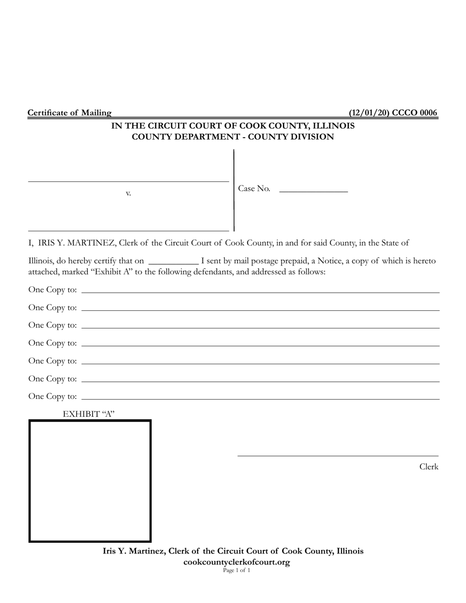 Form CCCO0006 - Fill Out, Sign Online and Download Fillable PDF, Cook ...