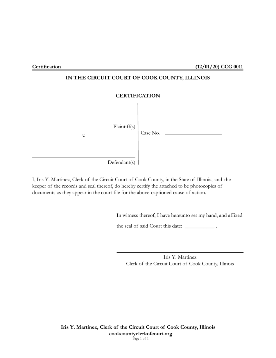 Form CCG0011 - Fill Out, Sign Online and Download Fillable PDF, Cook ...
