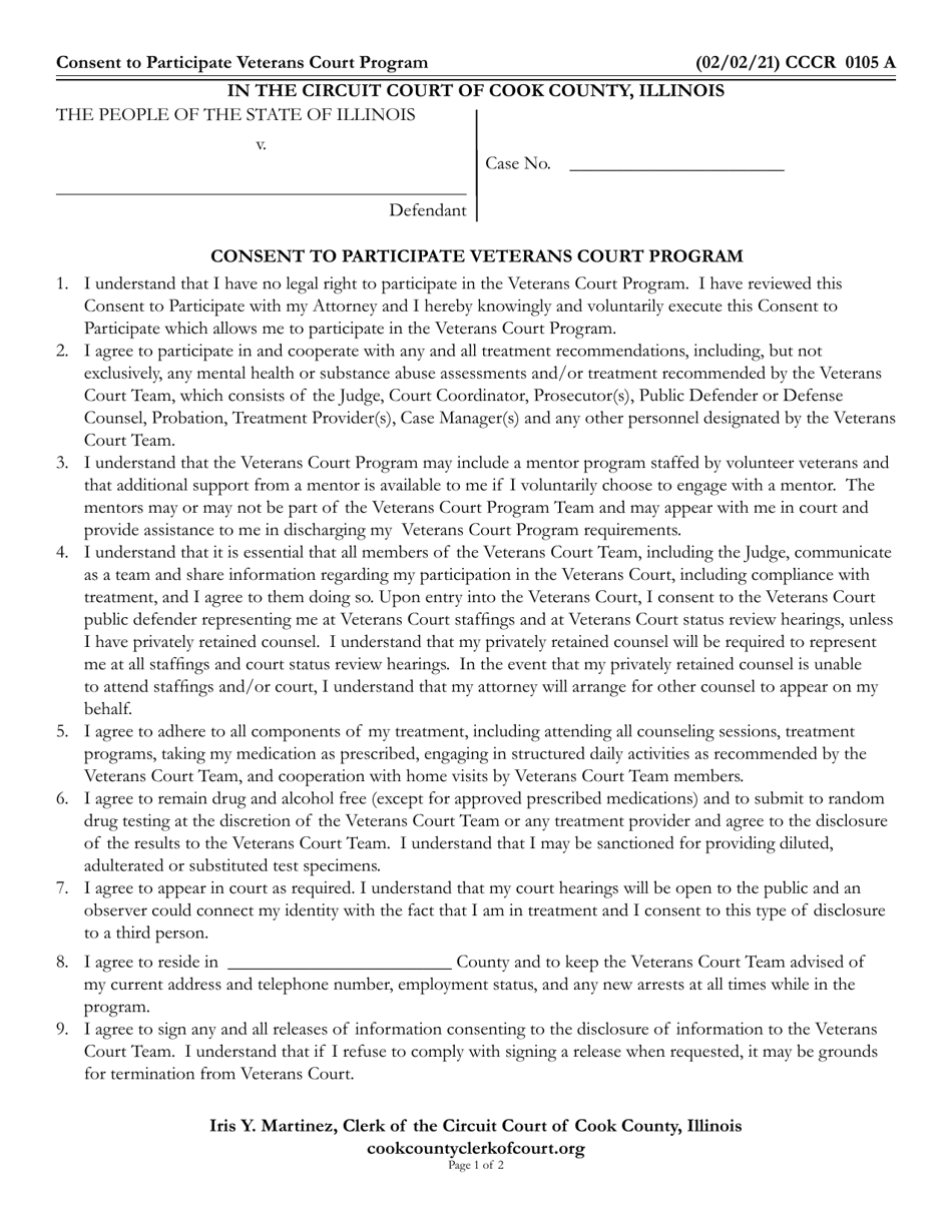 Form CCCR0105 - Fill Out, Sign Online and Download Fillable PDF, Cook ...