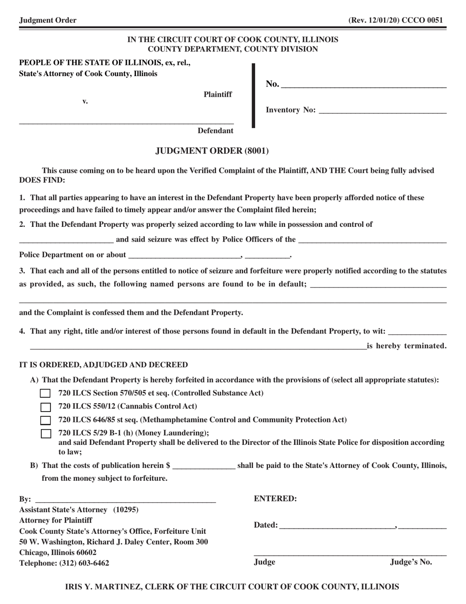 Form CCCO0051 - Fill Out, Sign Online and Download Fillable PDF, Cook ...