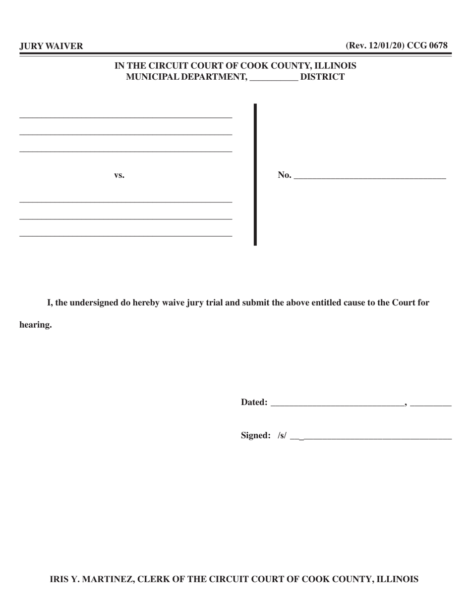 Form CCG0678 - Fill Out, Sign Online and Download Fillable PDF, Cook ...