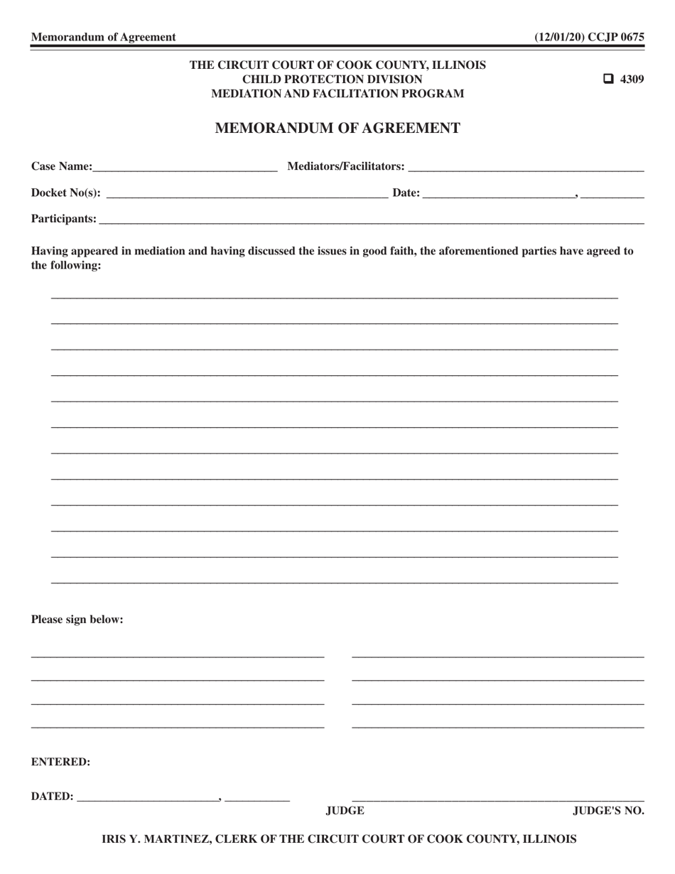 Form CCJP0675 - Fill Out, Sign Online and Download Fillable PDF, Cook ...