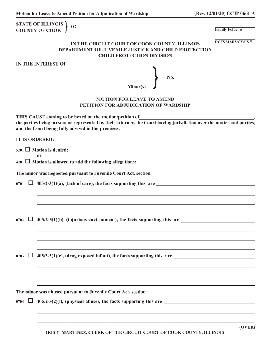 Form CCJP0661 - Fill Out, Sign Online and Download Fillable PDF, Cook ...