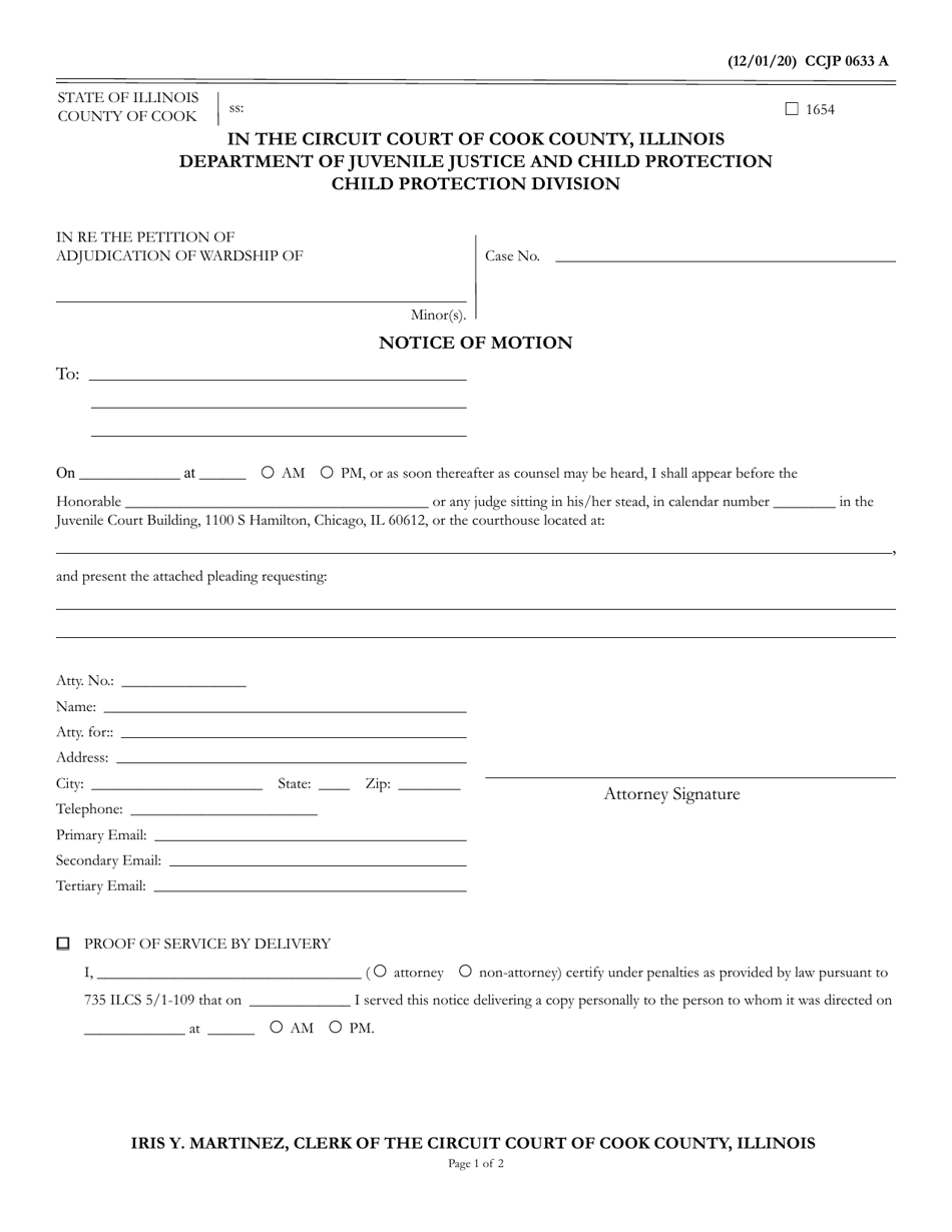 Form CCJP0633 - Fill Out, Sign Online and Download Fillable PDF, Cook ...