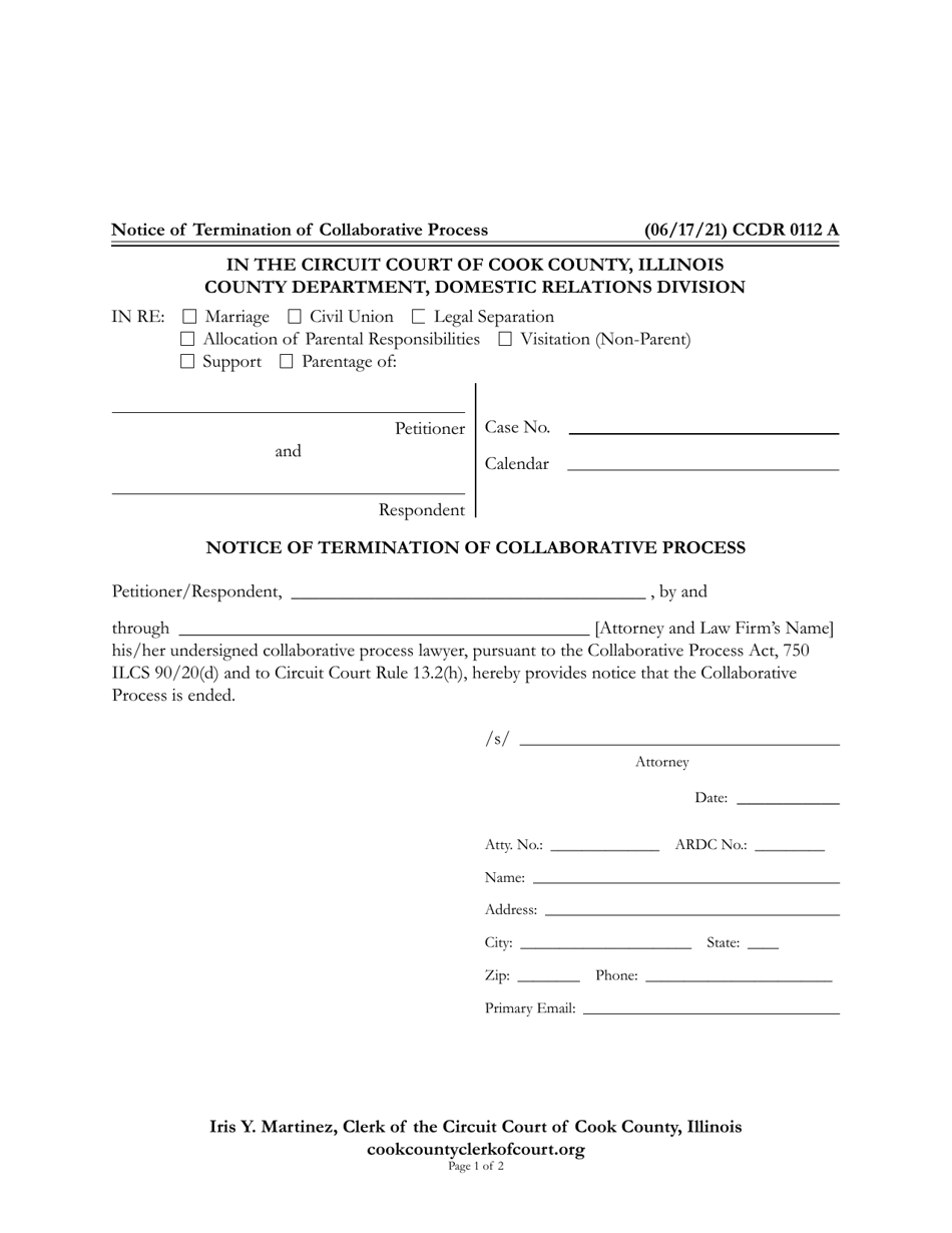 Form CCDR0112 - Fill Out, Sign Online and Download Fillable PDF, Cook ...