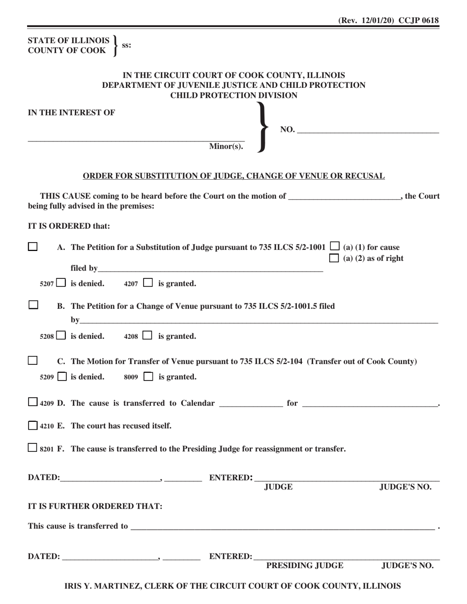 Form CCJP0618 - Fill Out, Sign Online and Download Fillable PDF, Cook ...