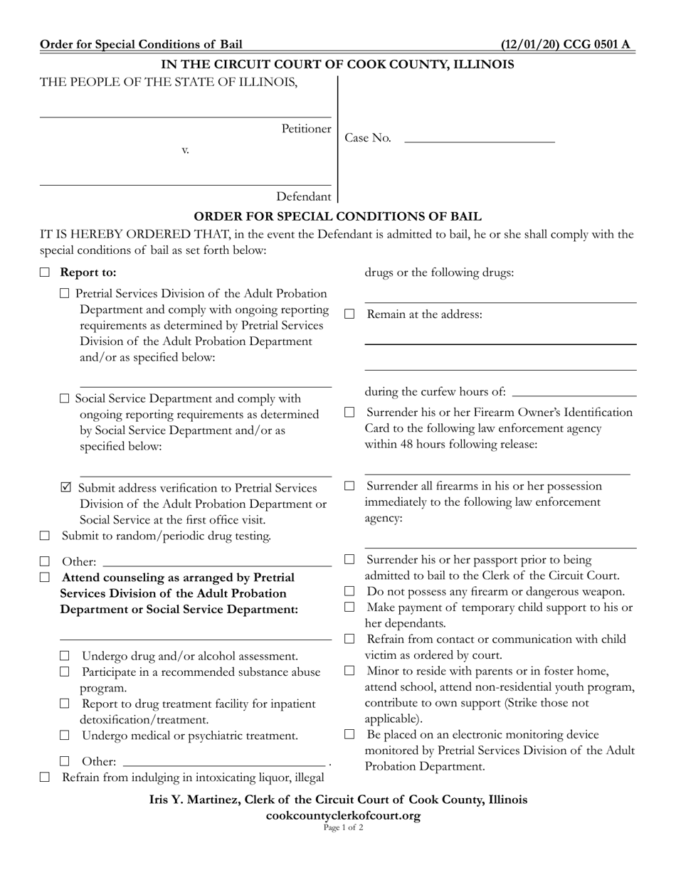Form CCG0501 - Fill Out, Sign Online and Download Fillable PDF, Cook ...