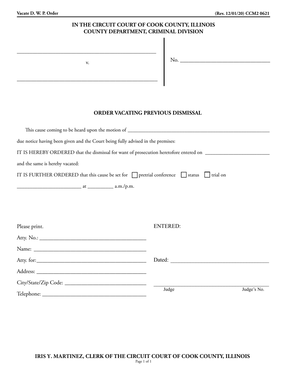 Form CCM2 0621 - Fill Out, Sign Online and Download Fillable PDF, Cook ...