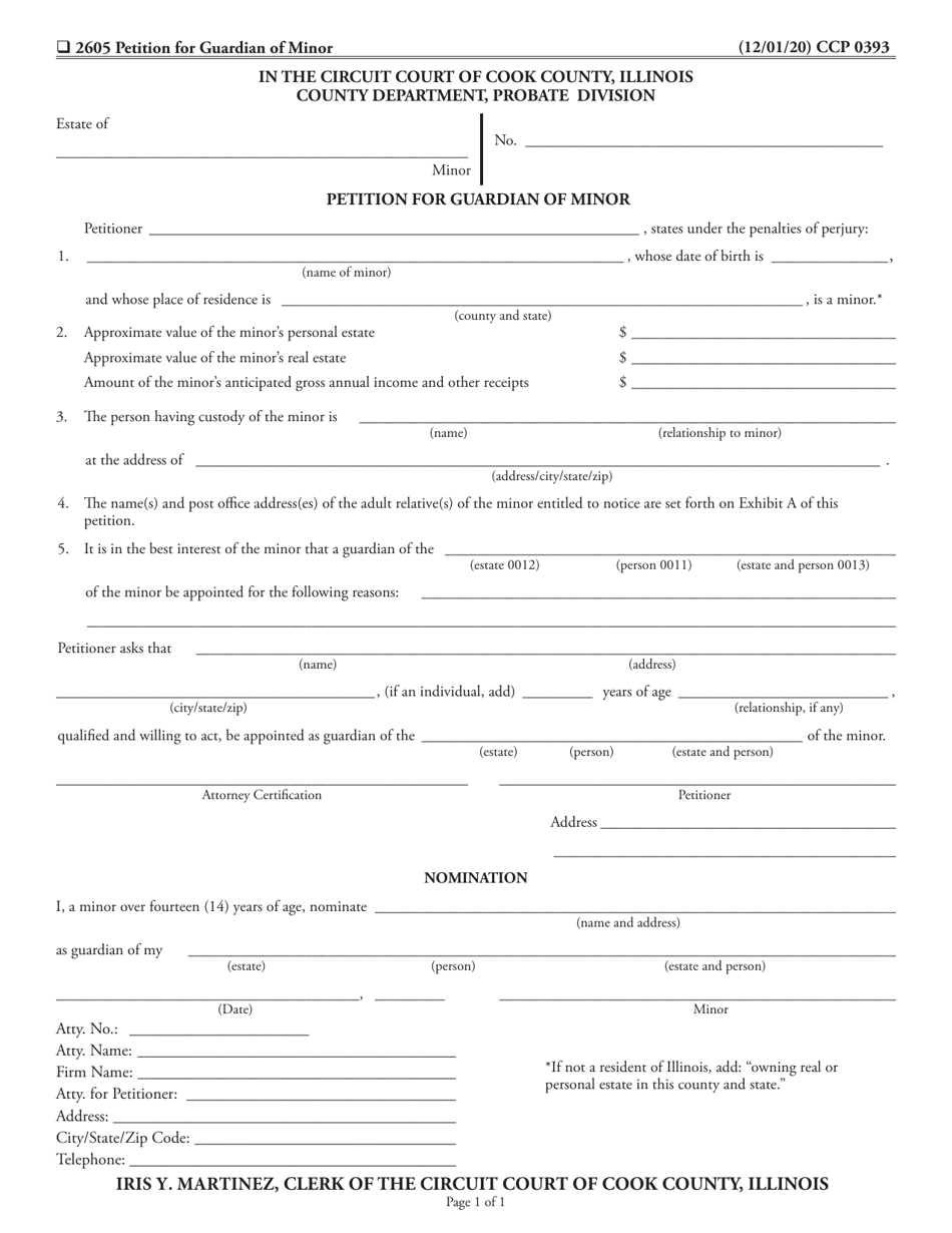 Form CCP0393 - Fill Out, Sign Online and Download Fillable PDF, Cook ...