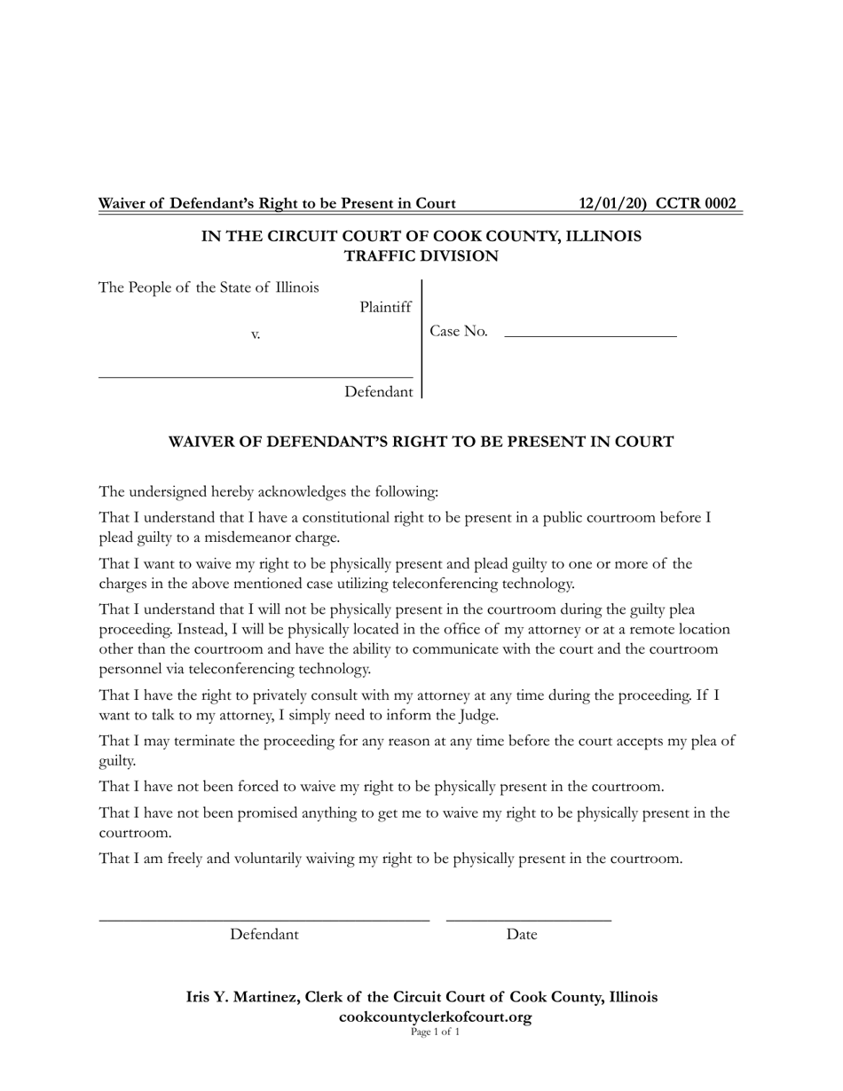 Form CCTR0002 - Fill Out, Sign Online and Download Fillable PDF, Cook ...