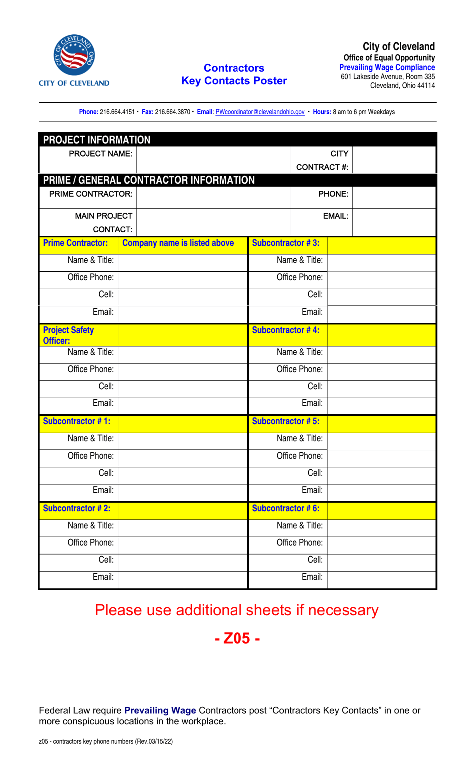 Form Z05 - Fill Out, Sign Online and Download Fillable PDF, City of ...
