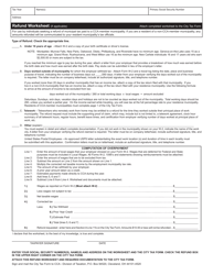 City of Cleveland, Ohio Refund Worksheet - Fill Out, Sign Online and ...