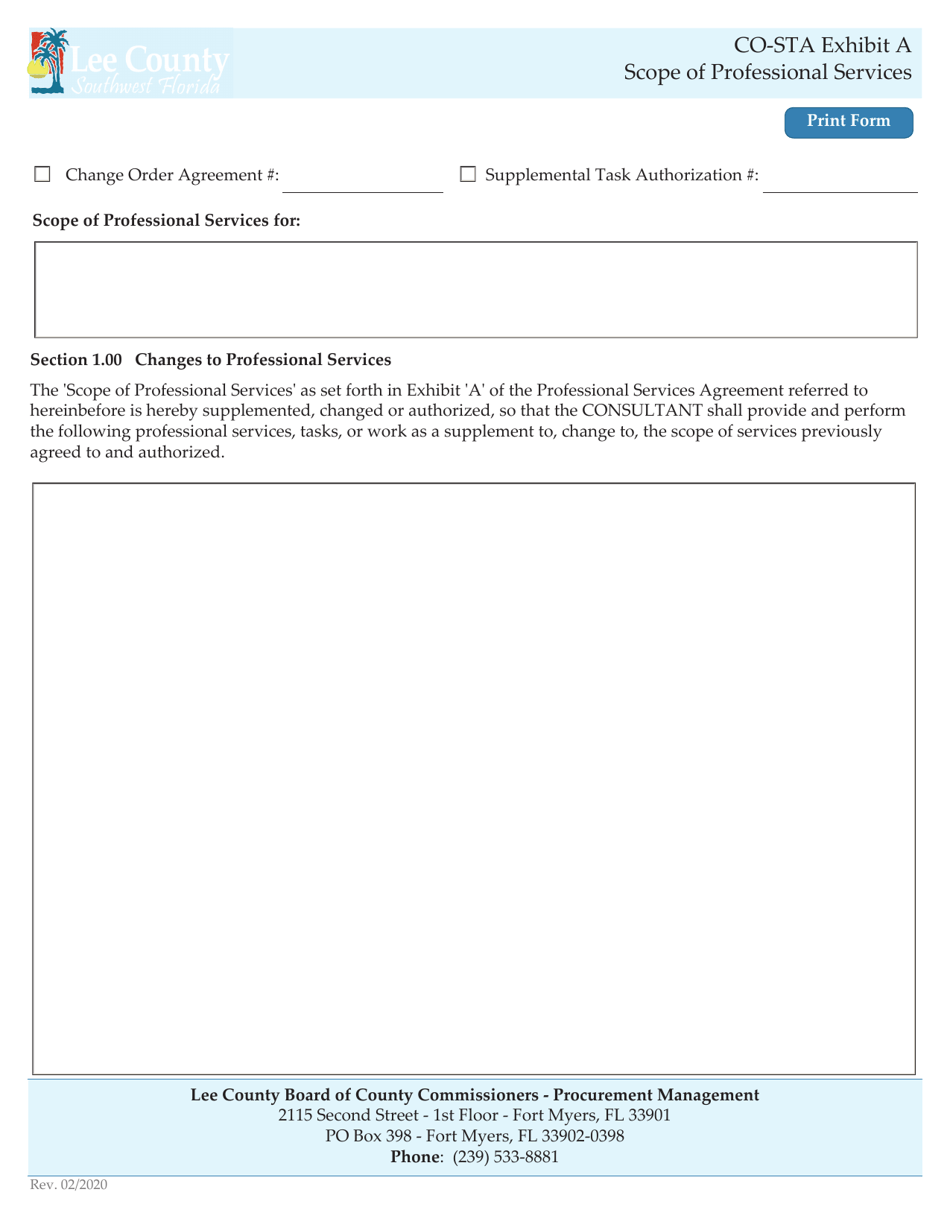 Form CO-STA Exhibit A - Fill Out, Sign Online and Download Fillable PDF ...