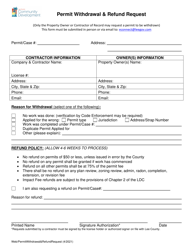 Lee County, Florida Permit Withdrawal & Refund Request - Fill Out, Sign ...