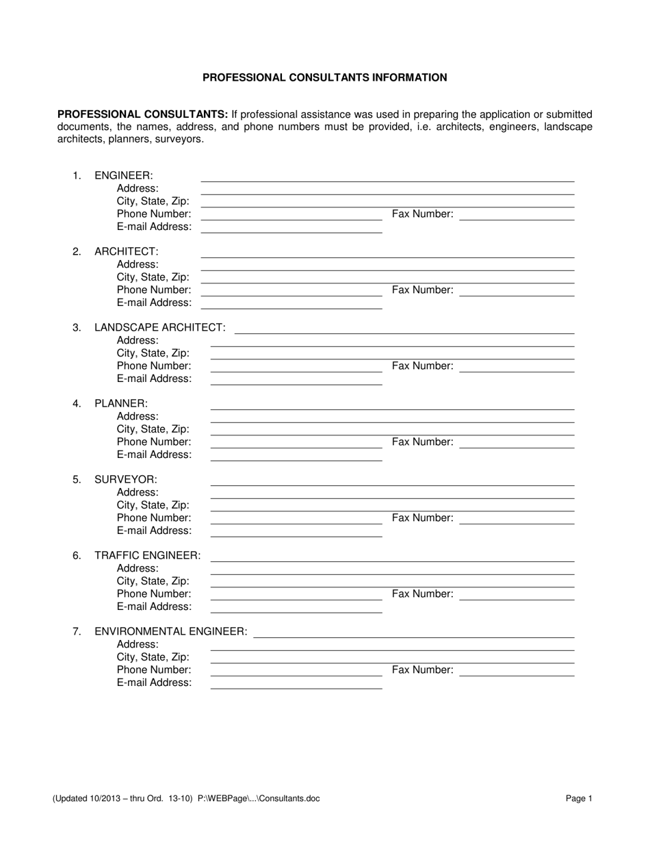 Lee County, Florida Professional Consultants Information - Fill Out, Sign Online and Download ...