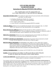 Download Instructions for Tax Review Board Petition for Appeal PDF ...