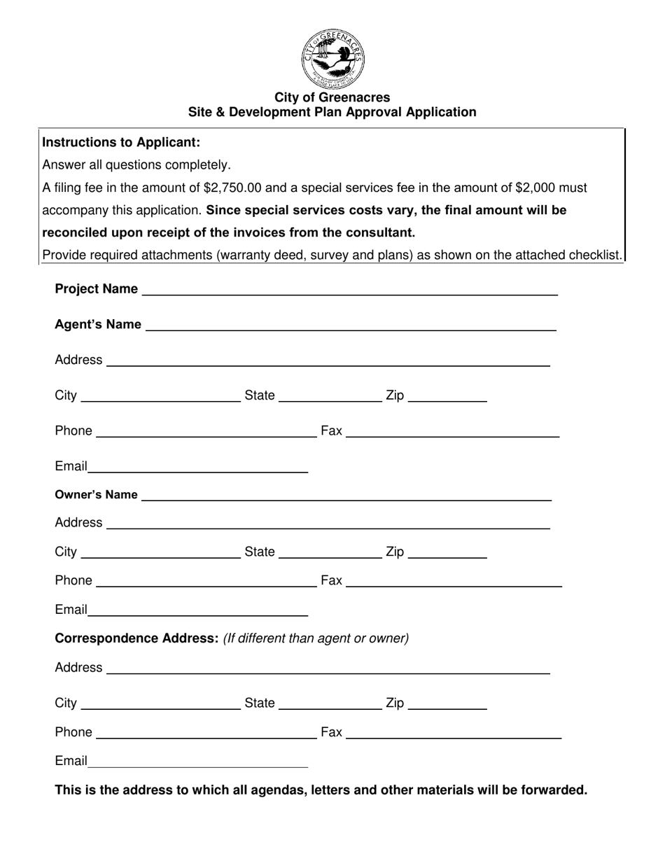 City of Greenacres, Florida Site & Development Plan Approval ...