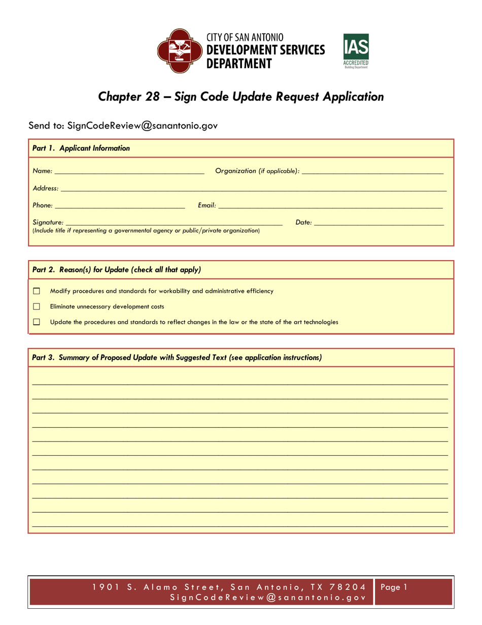 City of San Antonio, Texas Chapter 28 - Sign Code Update Request ...