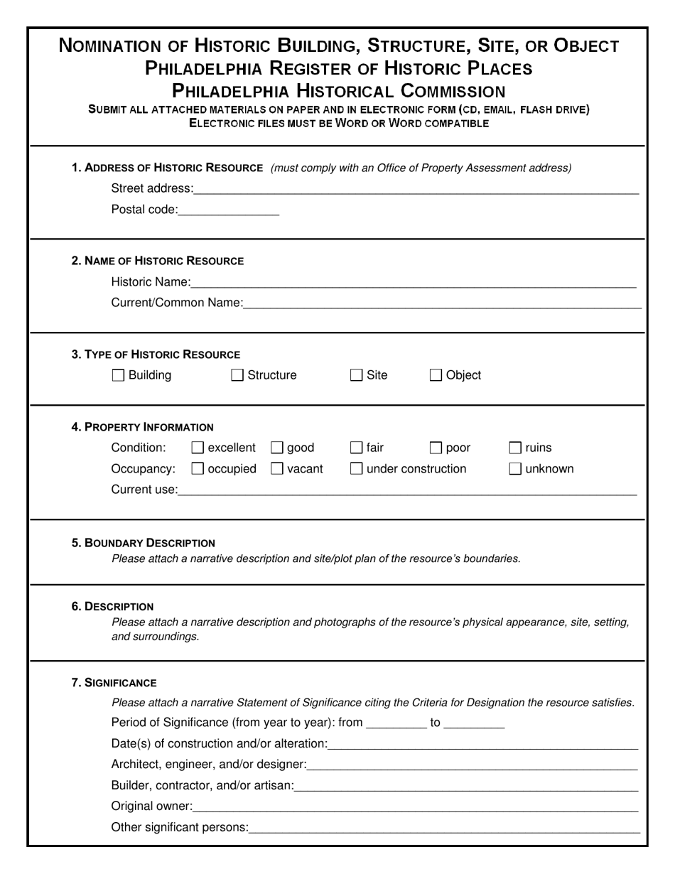 City of Philadelphia, Pennsylvania Nomination of Historic Building ...