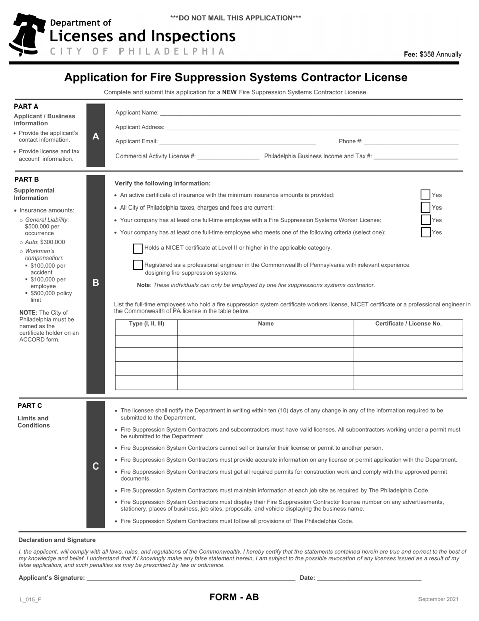 Form AB (L_015_F) - Fill Out, Sign Online and Download Fillable PDF ...