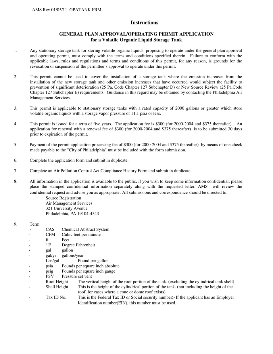 City of Philadelphia, Pennsylvania Application for General Plan ...