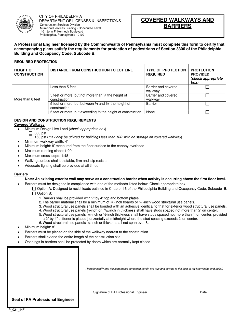 Form P_021_INF - Fill Out, Sign Online and Download Fillable PDF, City ...