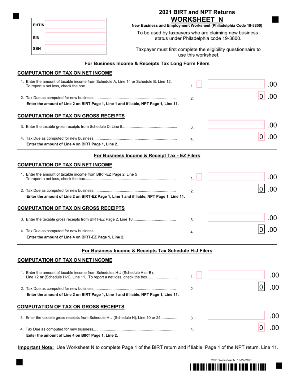 2021 City of Philadelphia, Pennsylvania New Business and Employment ...