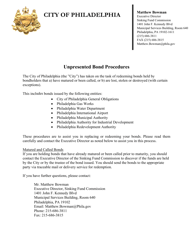City of Philadelphia, Pennsylvania Lost Bond Redemption Request Form ...