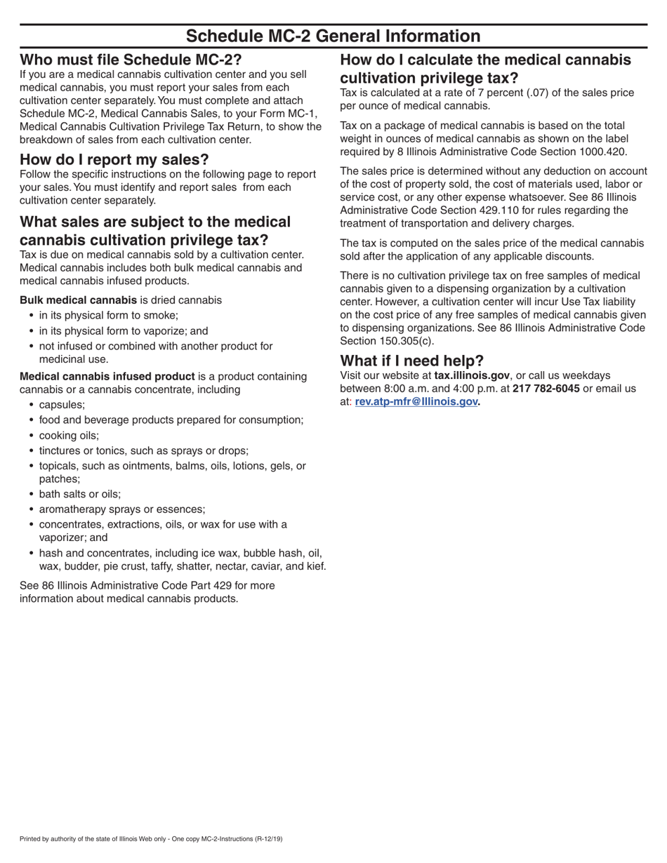 Download Instructions for Schedule MC-2 Medical Cannabis Sales PDF ...