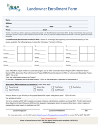 Illinois Landowner Enrollment Form - Fill Out, Sign Online and Download ...