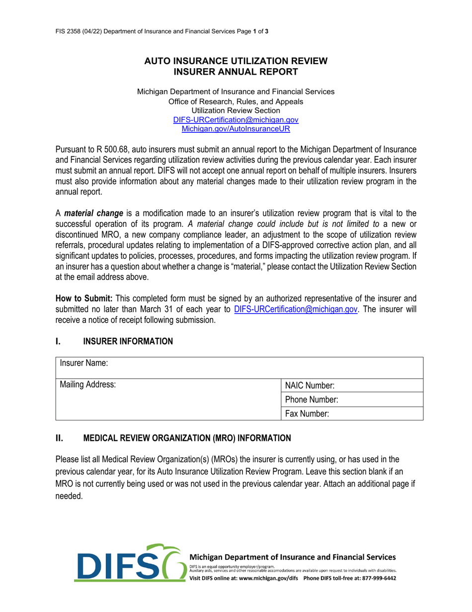 Form FIS2358 - Fill Out, Sign Online and Download Fillable PDF ...