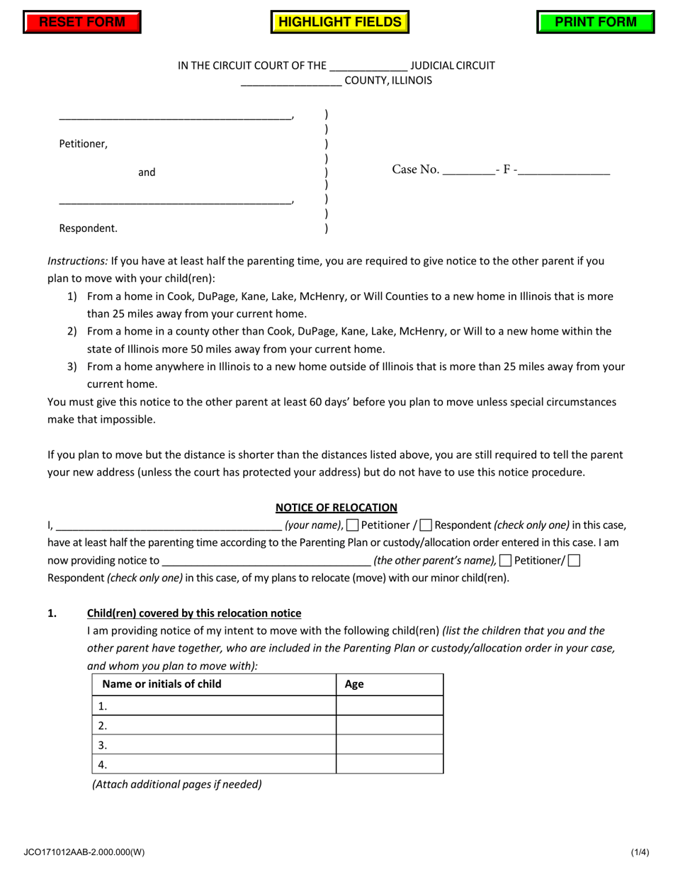 Jackson County, Illinois Notice of Relocation - Fill Out, Sign Online ...