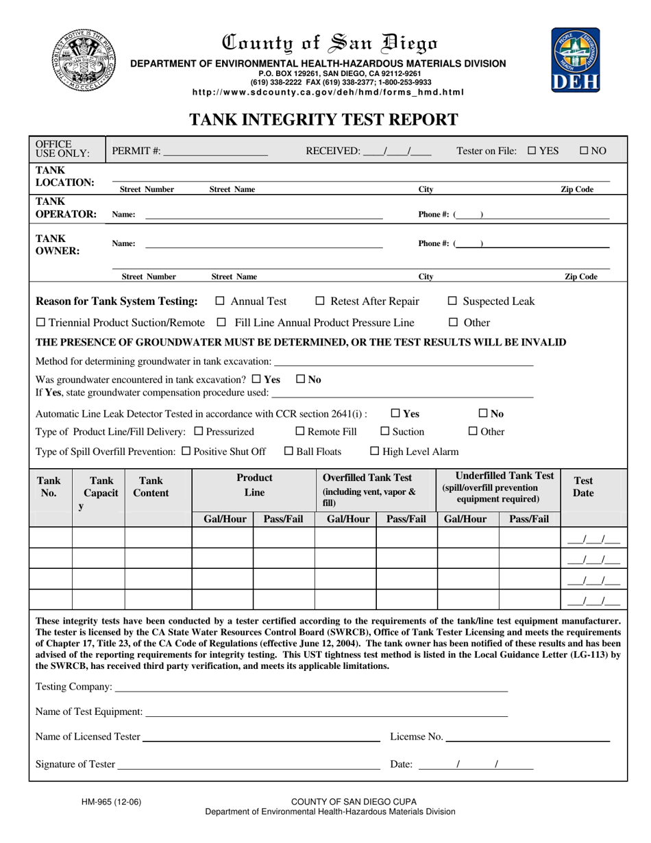 Form HM-965 - Fill Out, Sign Online and Download Printable PDF, County ...