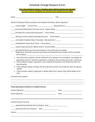 Schedule Change Request Form Download Printable PDF | Templateroller