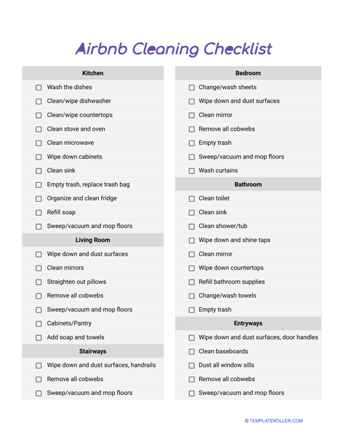 Airbnb Cleaning Checklist Airbnb Printables Vacation Sites unimi it