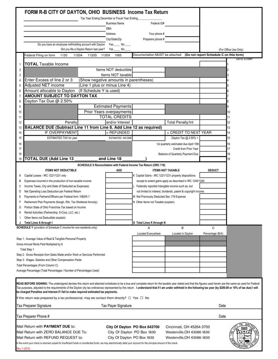 Form R-B - Fill Out, Sign Online and Download Printable PDF, City of ...