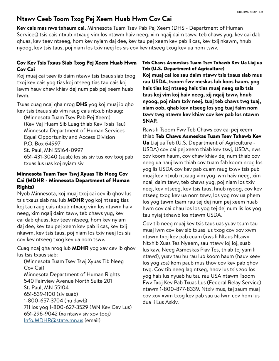 Form DHS-3529-HMN - Fill Out, Sign Online and Download Printable PDF, Minnesota (Hmong ...