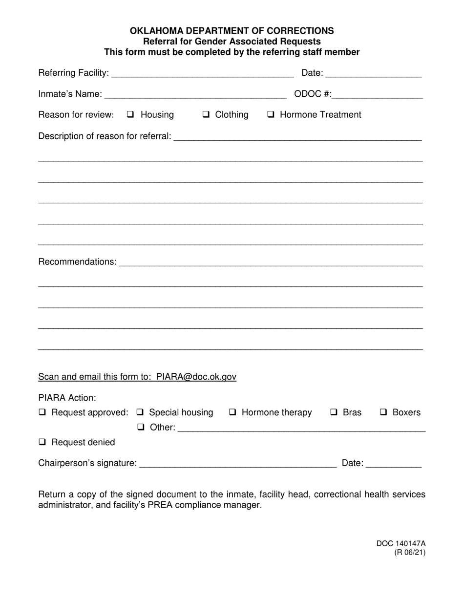 Form OP-140147A Download Printable PDF or Fill Online Referral for ...