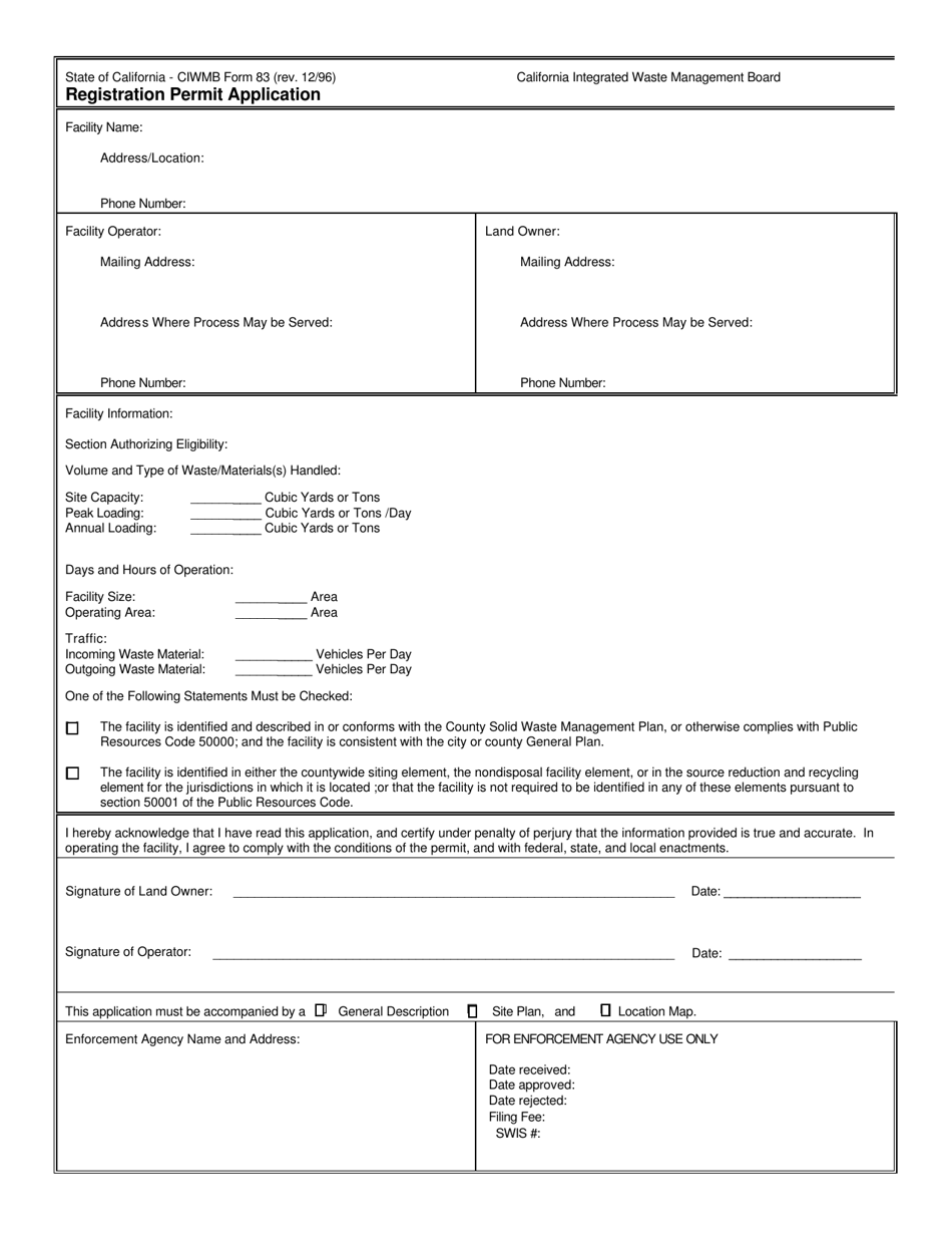 CIWMB Form 83 - Fill Out, Sign Online and Download Fillable PDF ...